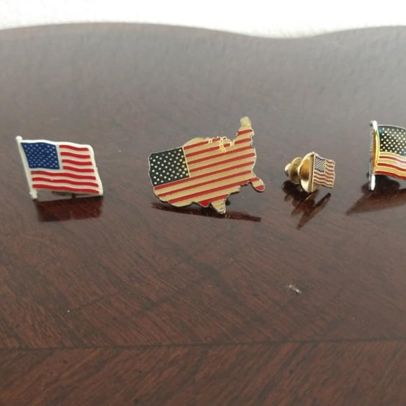 Jewelry | Set Of 4 Flag Usa Pins Vintage | Poshmark